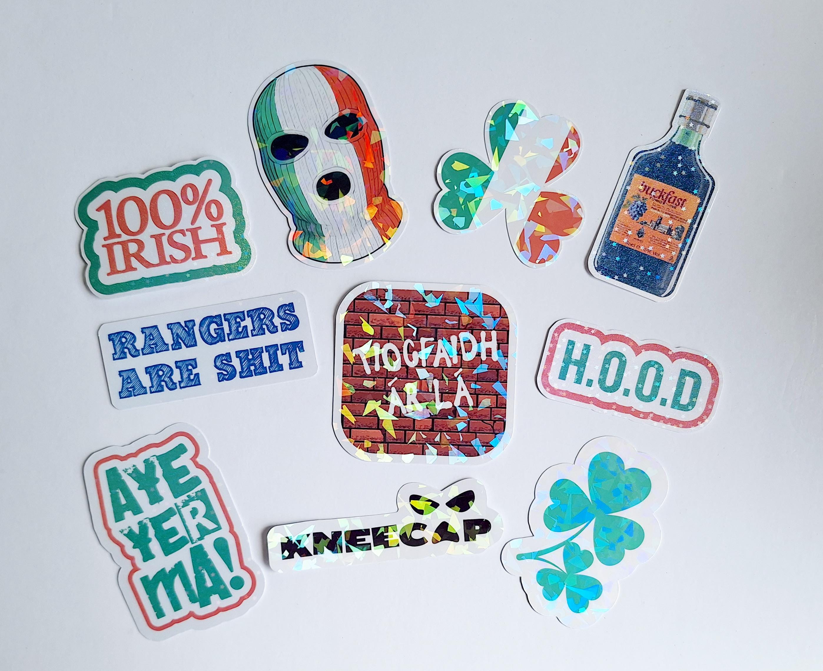 Kneecap Belfast Stickers: Irish Language Music, Holographic Vinyl - Etsy