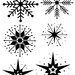 Snowflakes & Stars Download, Set of 6 Icons in 4 Files Formats: Svg ...