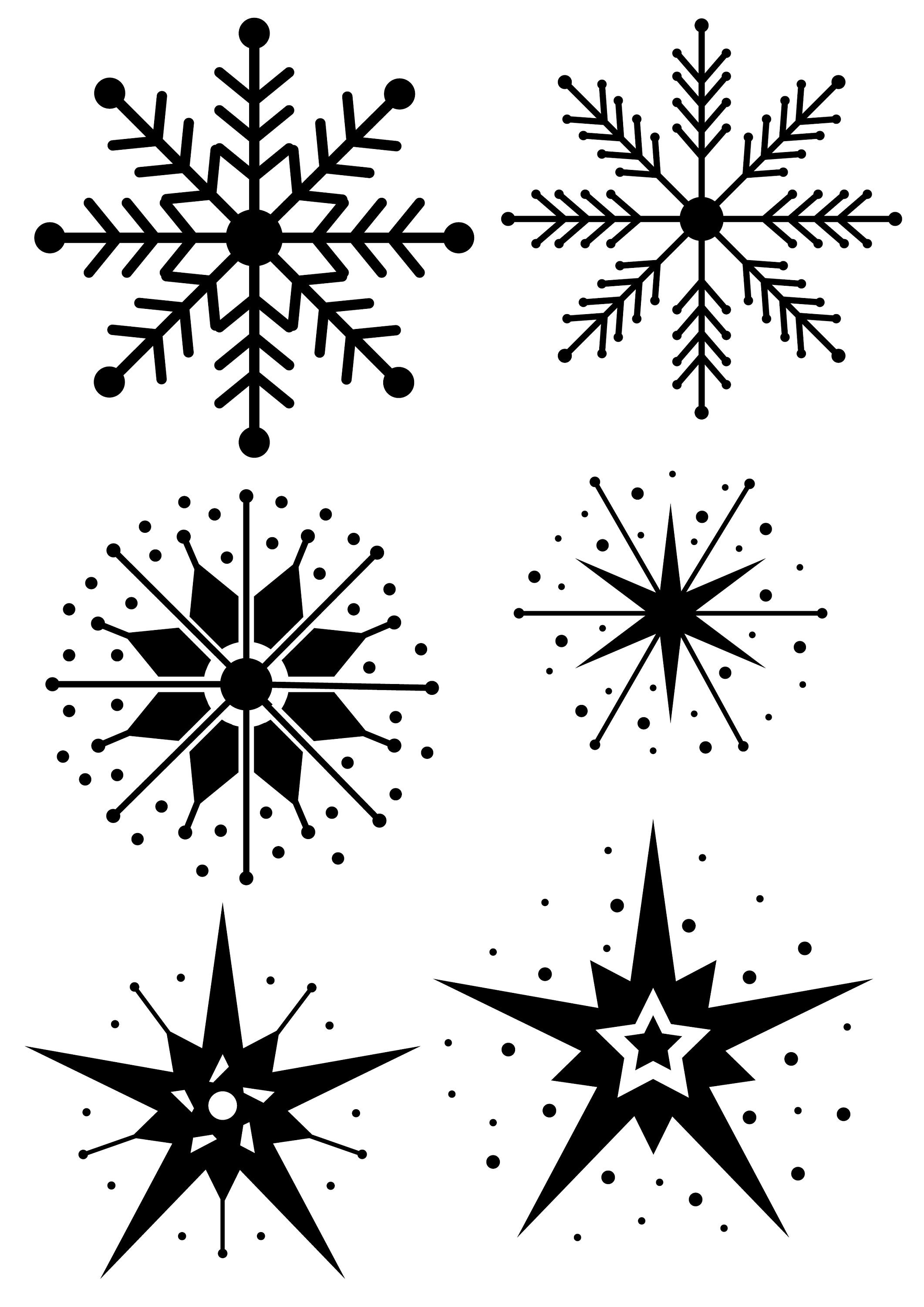 Snowflakes & Stars Download, Set of 6 Icons in 4 Files Formats: Svg ...