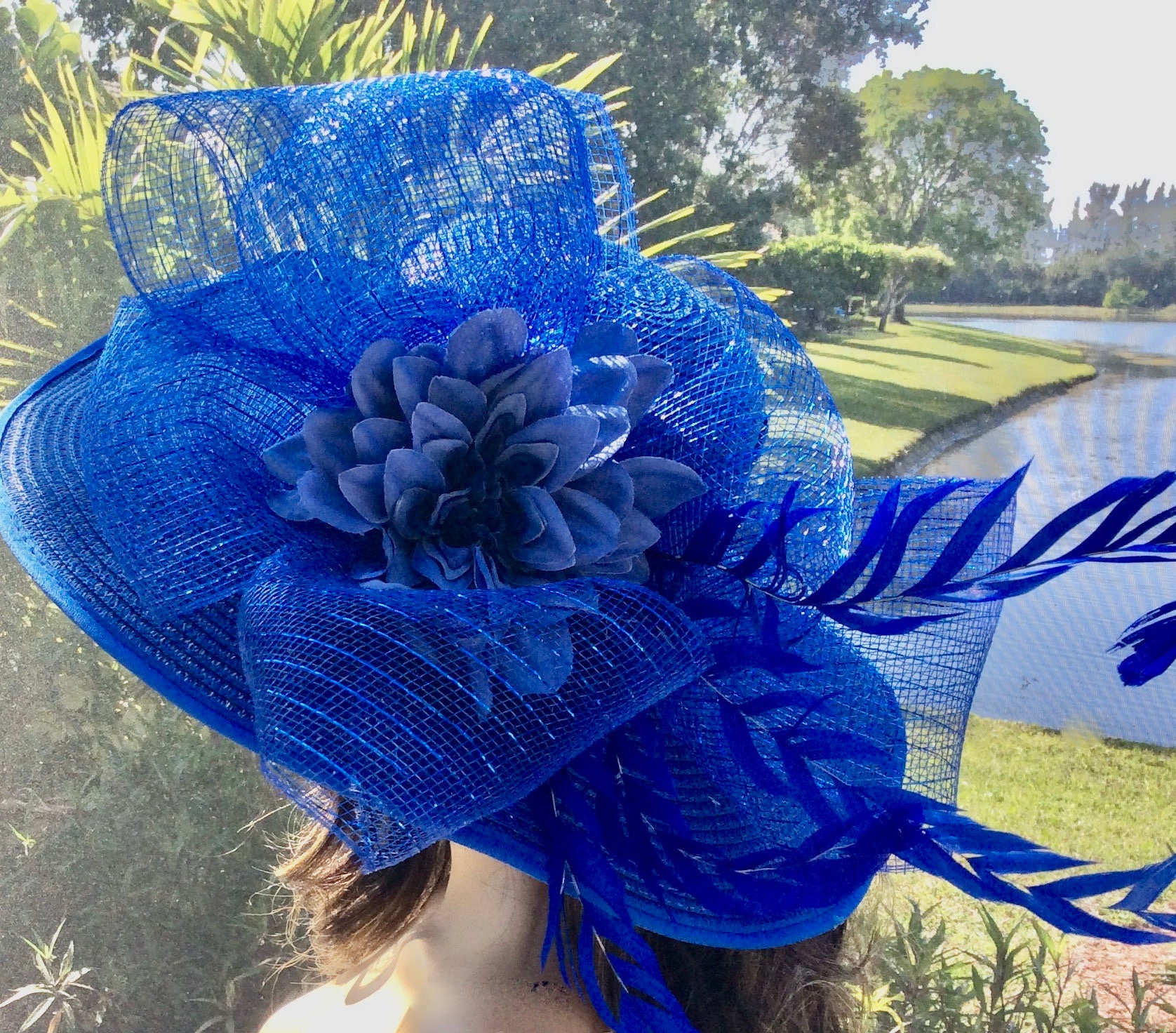 Vintage Style Dress Hat, Oversized Wedding Dress Hat, Huge Flower ...