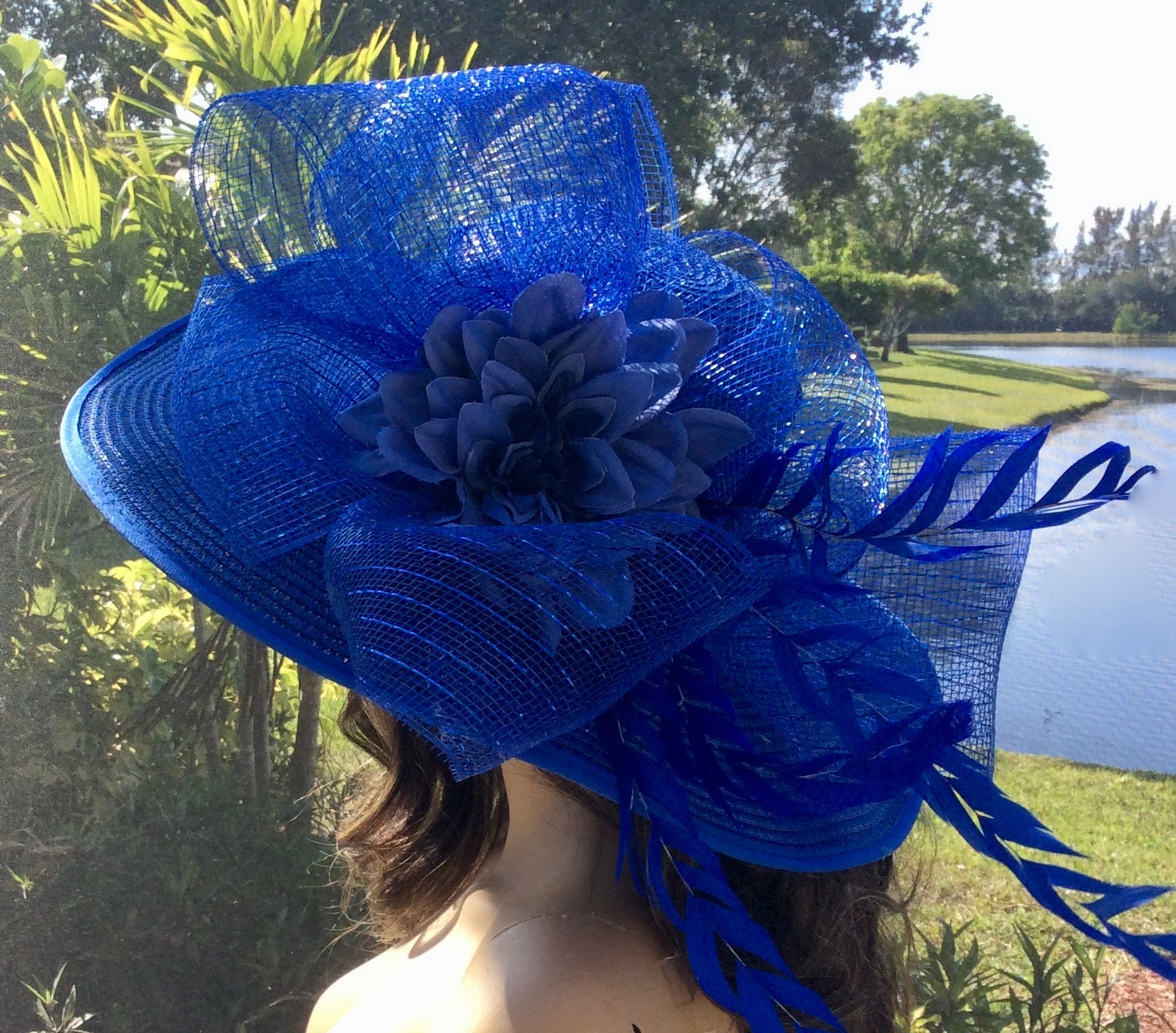 Vintage Style Dress Hat, Oversized Wedding Dress Hat, Huge Flower ...