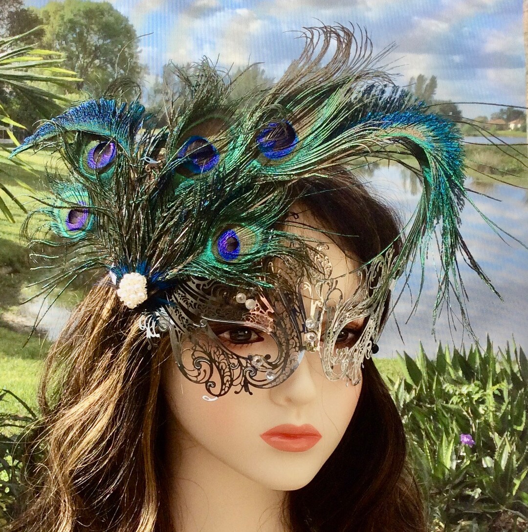 Silver Masquerade Mask, Costume Party Mask, Venetian Metal Prom Mask - Etsy
