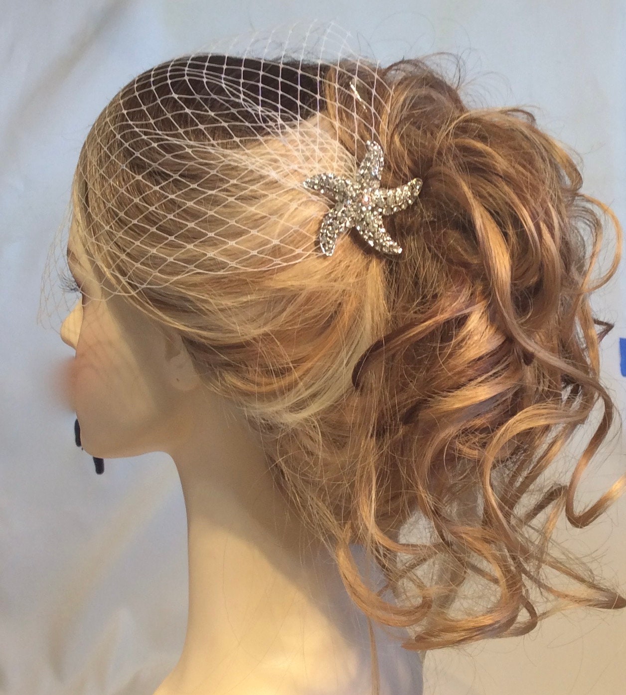 Beach Wedding Veil, Starfish Bridal Veil, Ocean Wedding, Beach Short ...