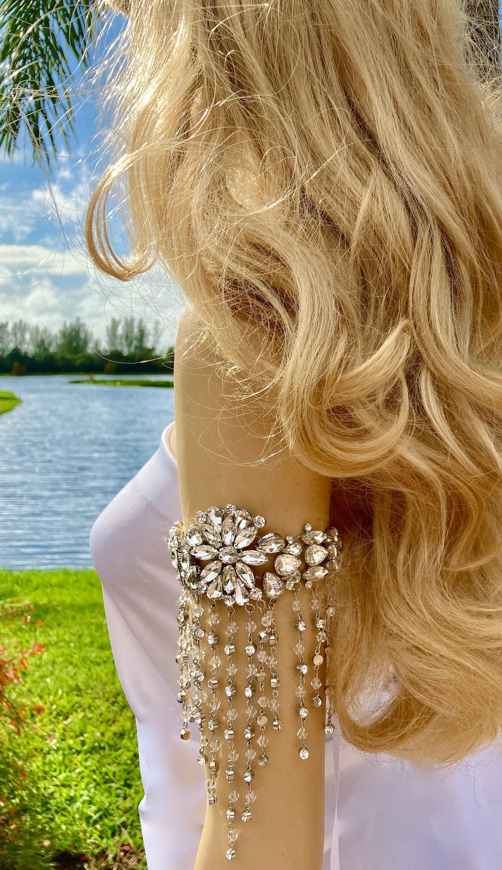 Crystal Rhinestone Bracelet, Crystal Cuff Bracelet, Wedding Cuff ...