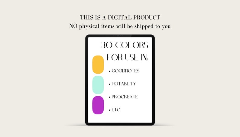 Neon Digital Color Palette Color Chart Goodnotes Tool iPad Procreate ...