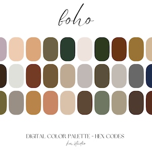 Boho Digital Color Palette Color Chart Goodnotes Tool iPad Procreate ...