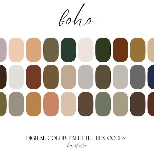 Boho Color Palette - Etsy