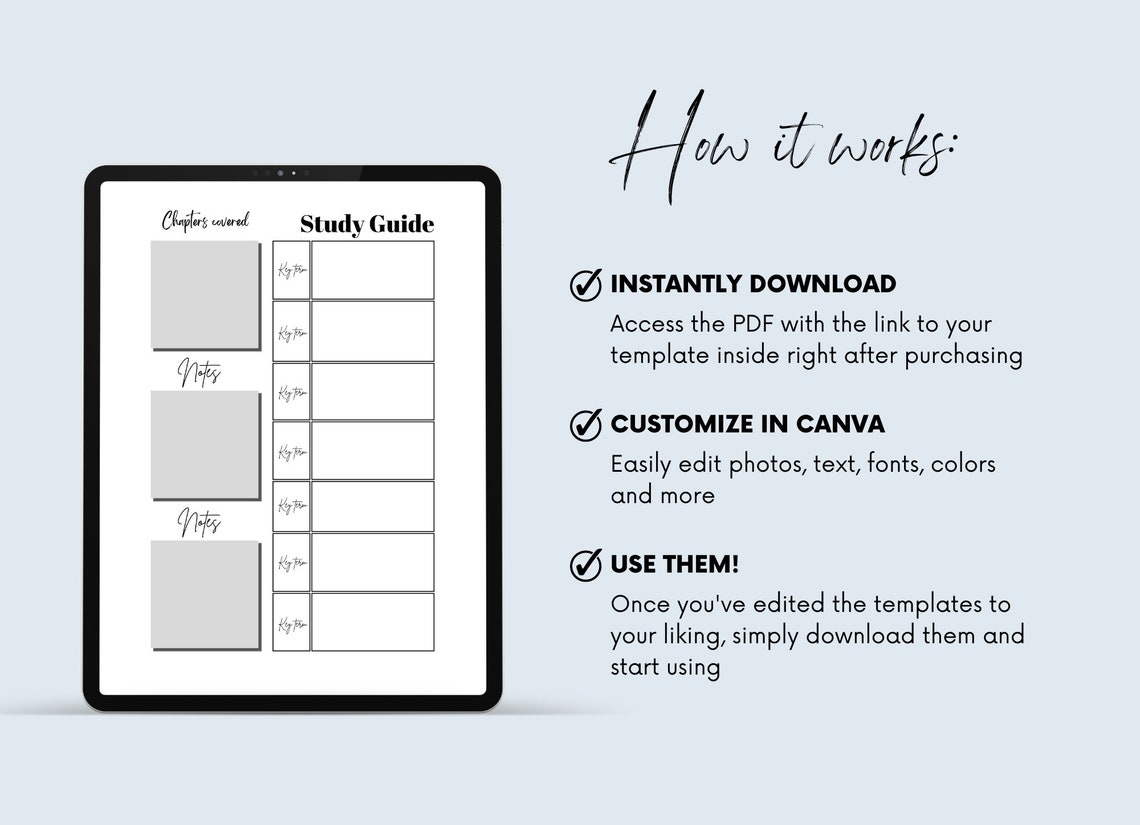 Downloadable Study Guide Planner Aesthetic Planner Study Schedule ...