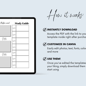 Downloadable Study Guide Planner Aesthetic Planner Study Schedule Digital Daily Planner Undated ...