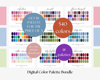 Procreate Color Palette BUNDLE PNG for Color Picking 9 Palettes 270 ...