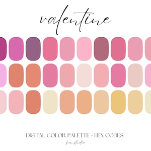 Valentine Color Palette Color Chart Goodnotes Tool iPad Procreate ...
