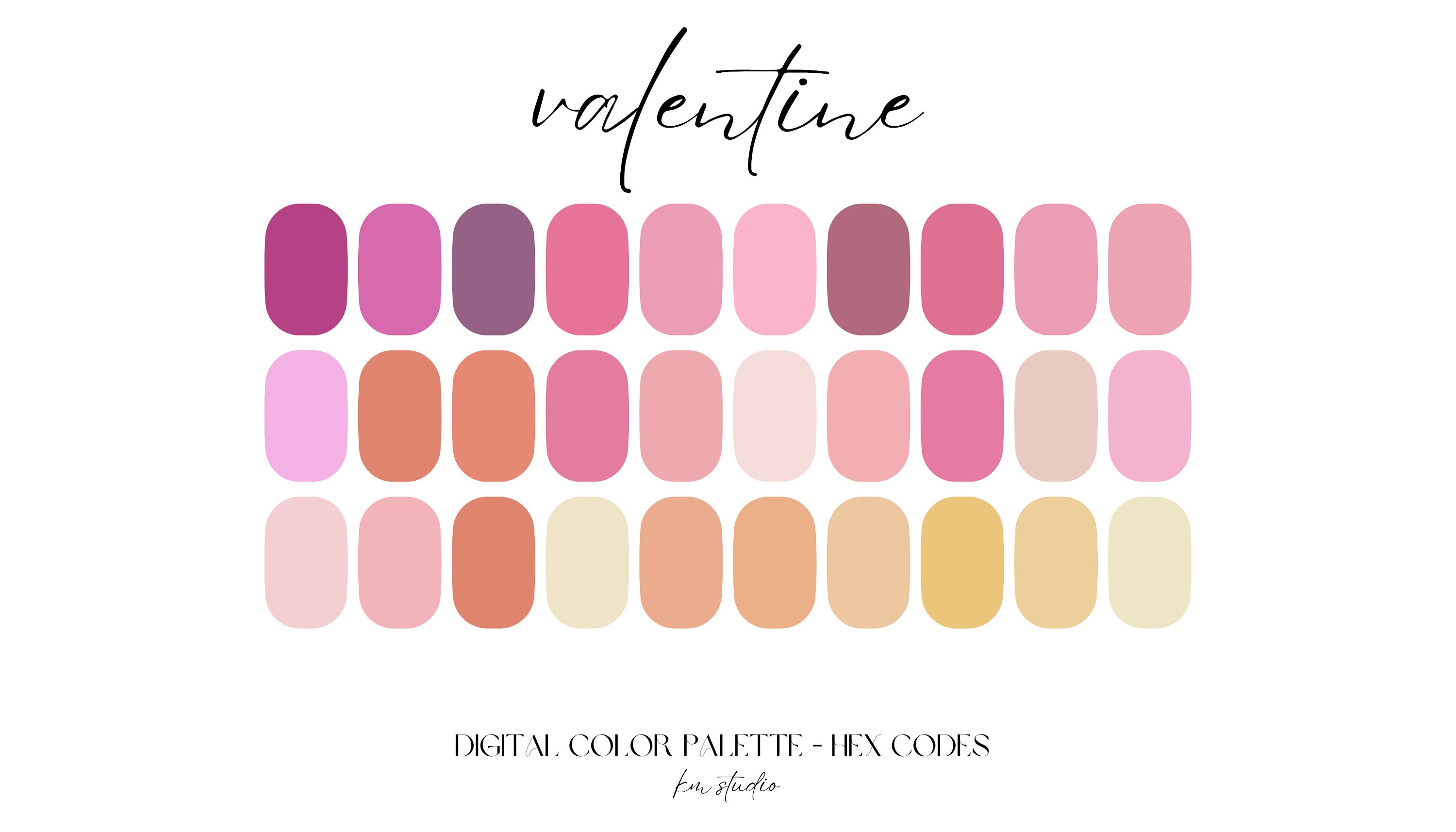 Valentine Color Palette Color Chart Goodnotes Tool iPad Procreate ...