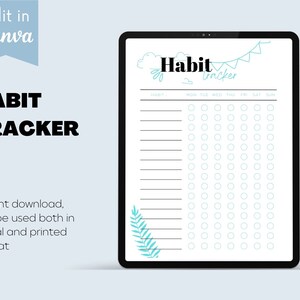 Monthly Habit Tracker, Daily Habit Tracker, Habit Tracker Printable ...