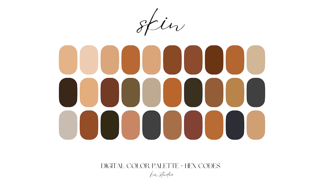 Skin Tones Digital Color Palette Color Chart Goodnotes Tool iPad ...