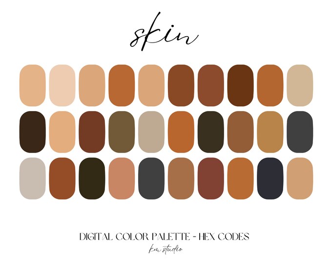 Skin Tones Digital Color Palette Color Chart Goodnotes Tool iPad ...