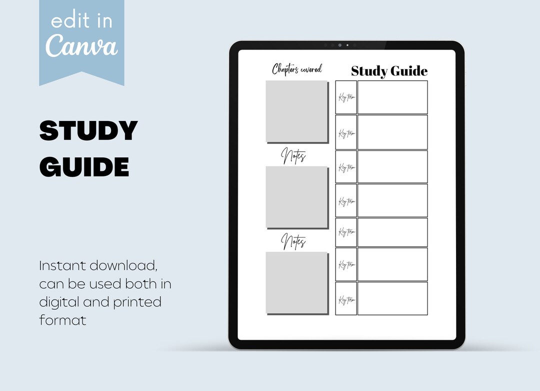 Downloadable Study Guide Planner Aesthetic Planner Study Schedule ...
