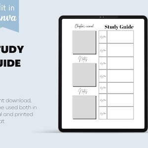 Downloadable Study Guide Planner Aesthetic Planner Study Schedule ...