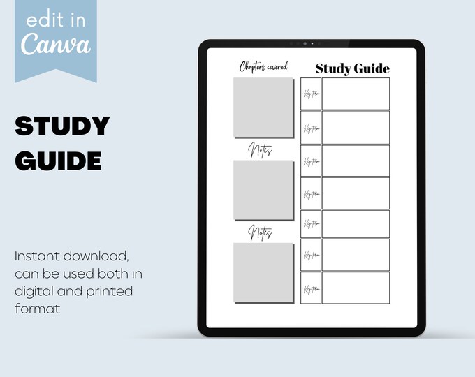 Downloadable Study Guide Planner Aesthetic Planner Study Schedule ...