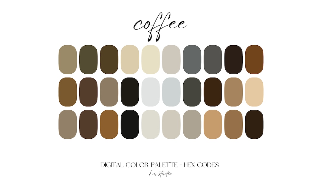 Coffee Digital Color Palette Color Chart Goodnotes Tool iPad Procreate ...