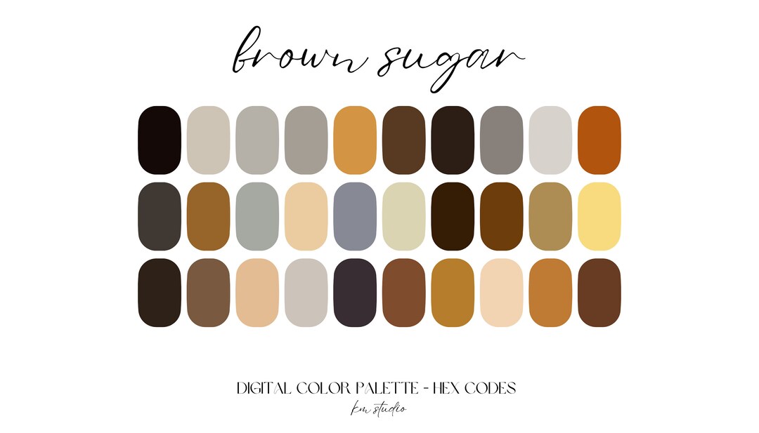 Brown Digital Color Palette Color Chart Goodnotes Tool iPad Procreate ...