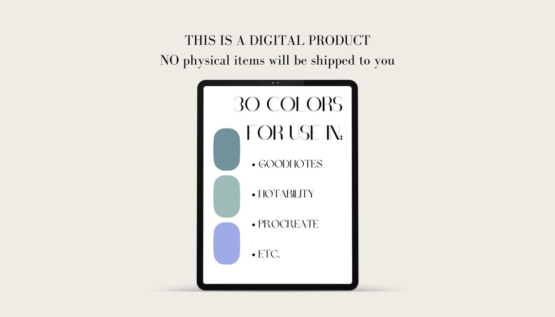 Deep Sea Digital Color Palette Color Chart Goodnotes Tool iPad ...