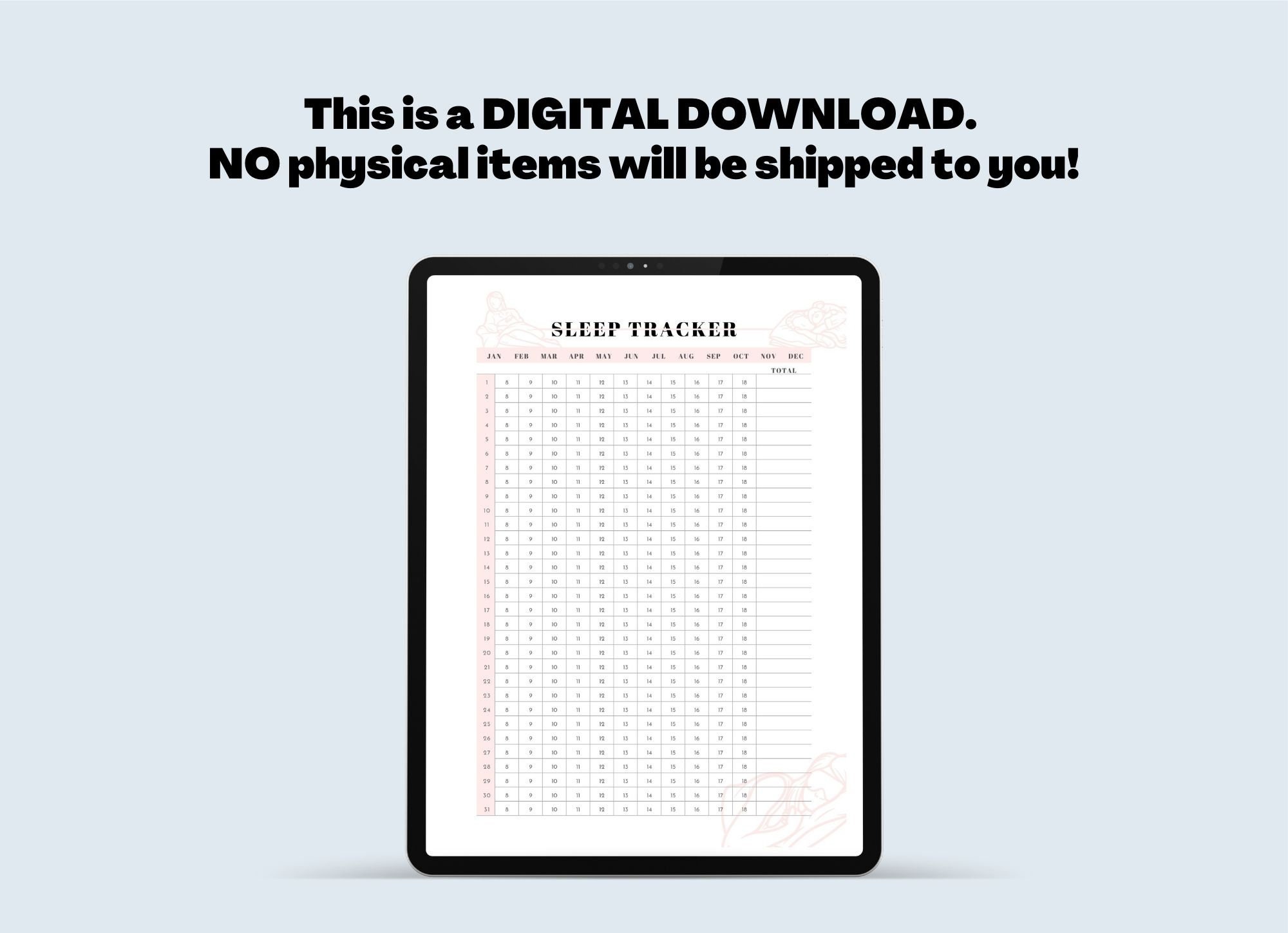 Sleep Tracker, Monthly Sleep Tracker, Quality of Sleep Journal, Sleep ...