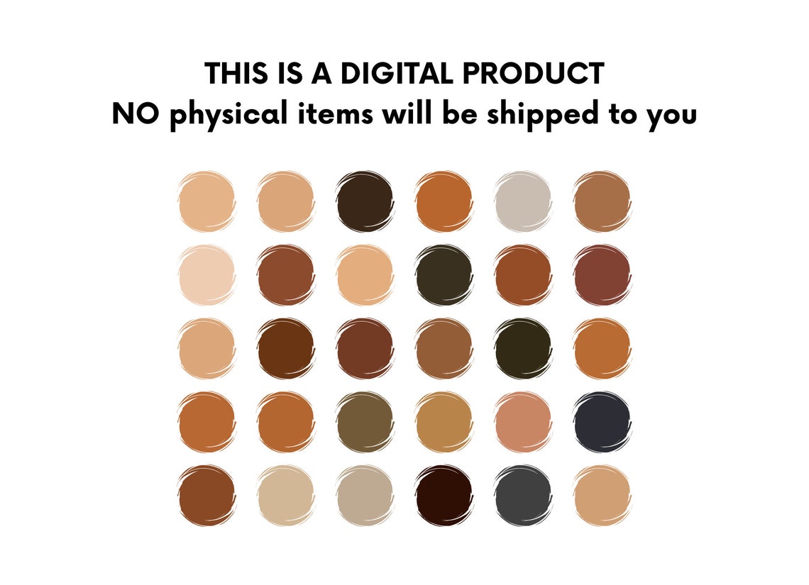 Skin Tones Digital Color Palette Color Chart Goodnotes Tool - Etsy