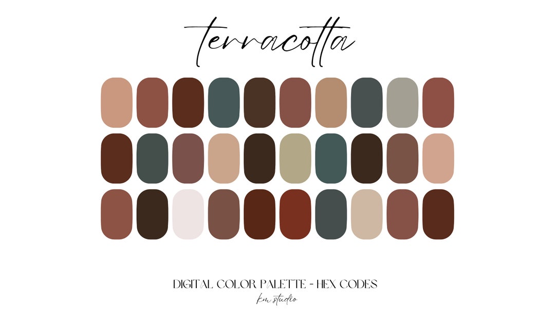 Terracotta Digital Color Palette Color Chart Goodnotes Tool iPad ...