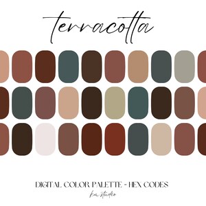 Terracotta Digital Color Palette Color Chart Goodnotes Tool iPad ...