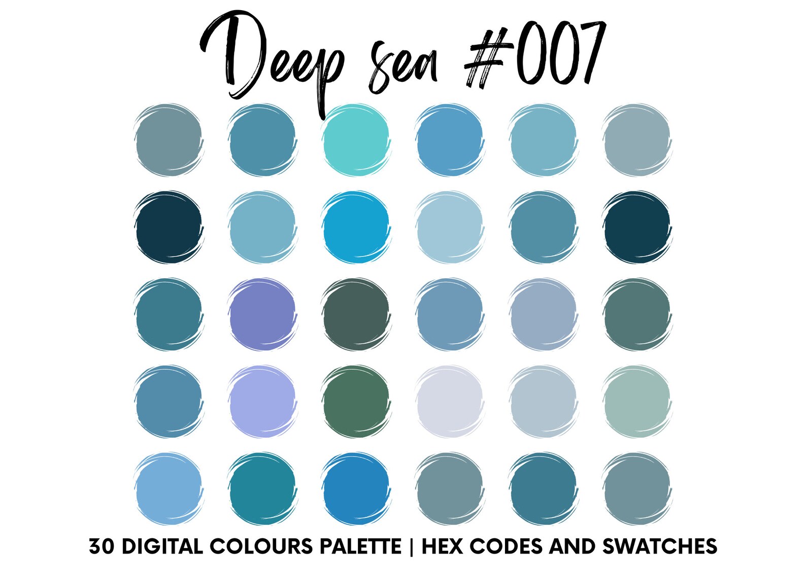 Deep Sea Digital Color Palette Color Chart Goodnotes Tool Ipad - Etsy