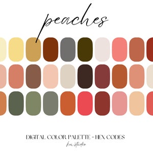 Peaches Digital Color Palette Color Chart Goodnotes Tool iPad Procreate ...