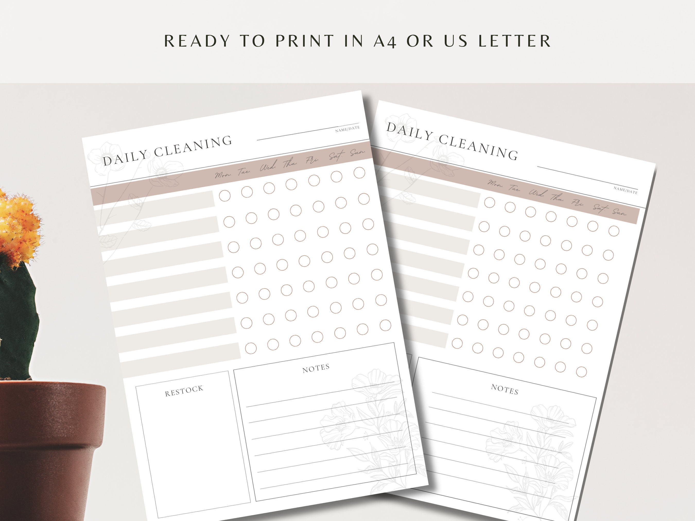 Cleaning Checklist Daily Printable Canva Template Instant - Etsy