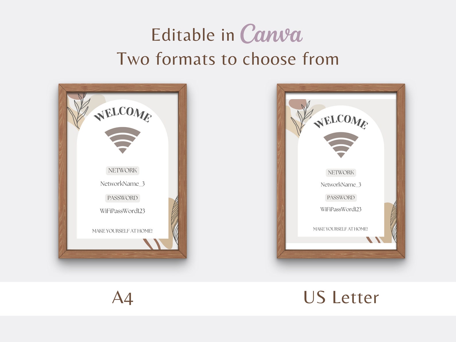 Editable Wi-fi Sign Canva Template for Airbnb Hosts Digital Template ...