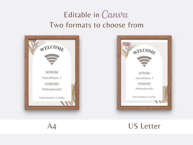 Editable Wi-fi Sign Canva Template for Airbnb Hosts Digital Template ...