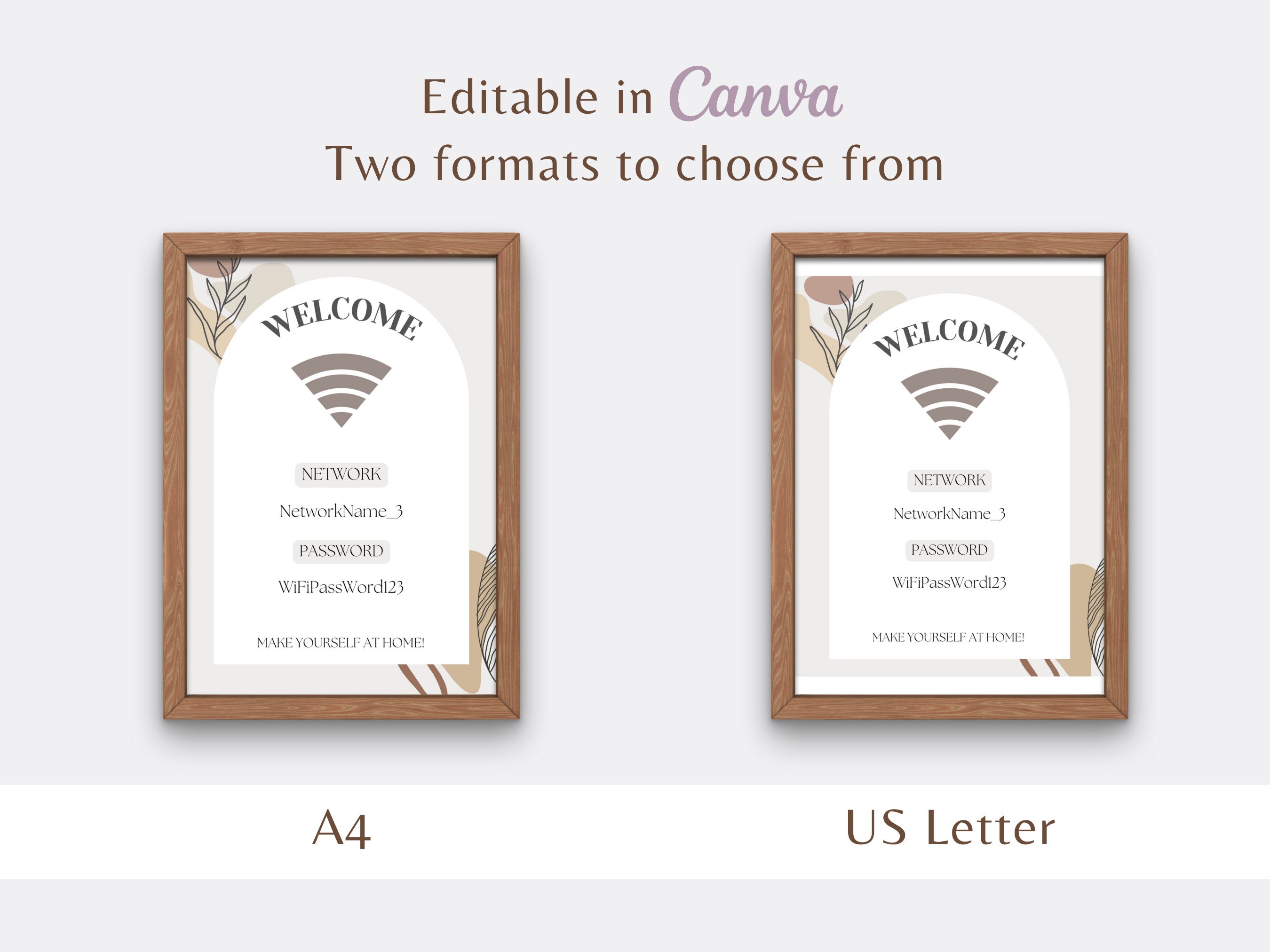 Editable Wi-fi Sign Canva Template for Airbnb Hosts Digital Template ...