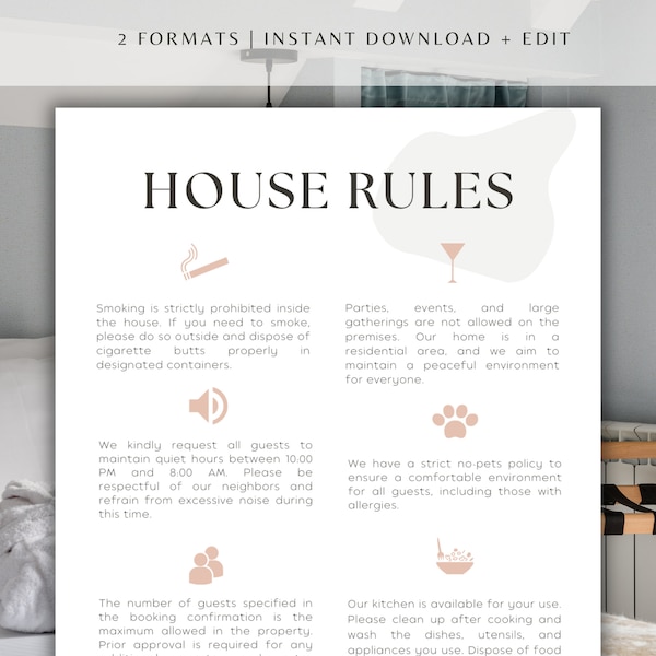 House Rules Template - Etsy