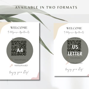 Printable Wi-fi Sign With QR Code Editable Custom Wifi QR Code Print Wi ...