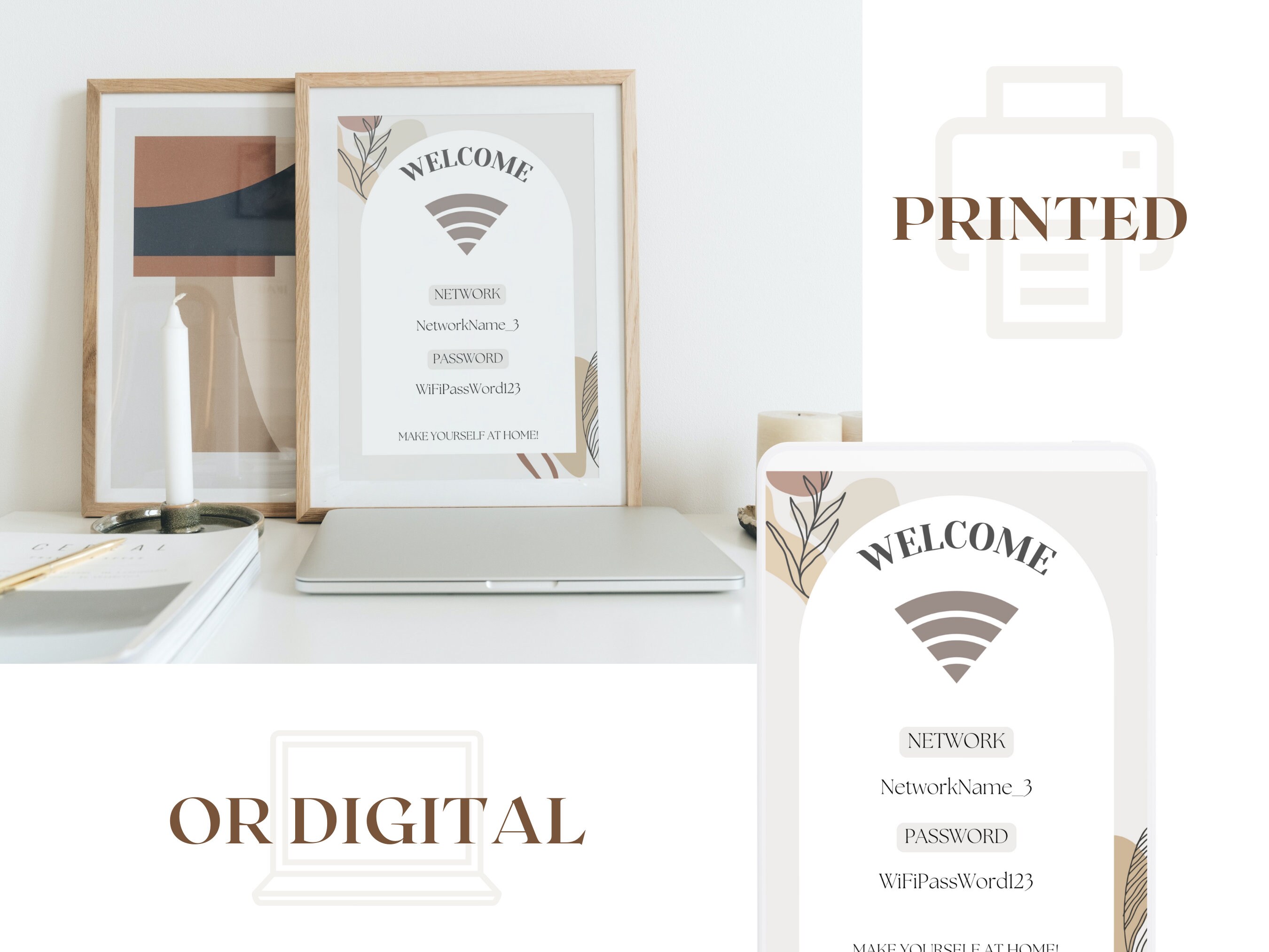 Editable Wi-fi Sign Canva Template for Airbnb Hosts Digital Template ...