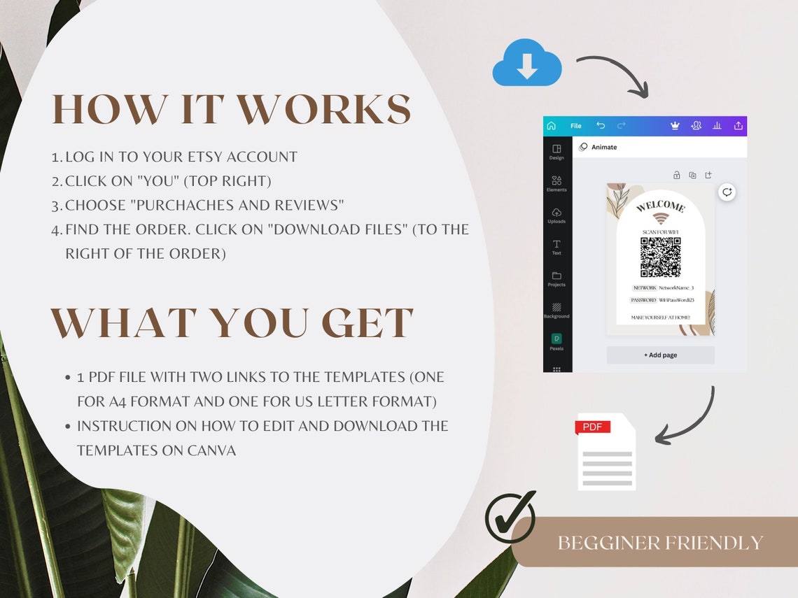 Editable Wi-fi Sign QR Code Canva Template for Airbnb Hosts - Etsy