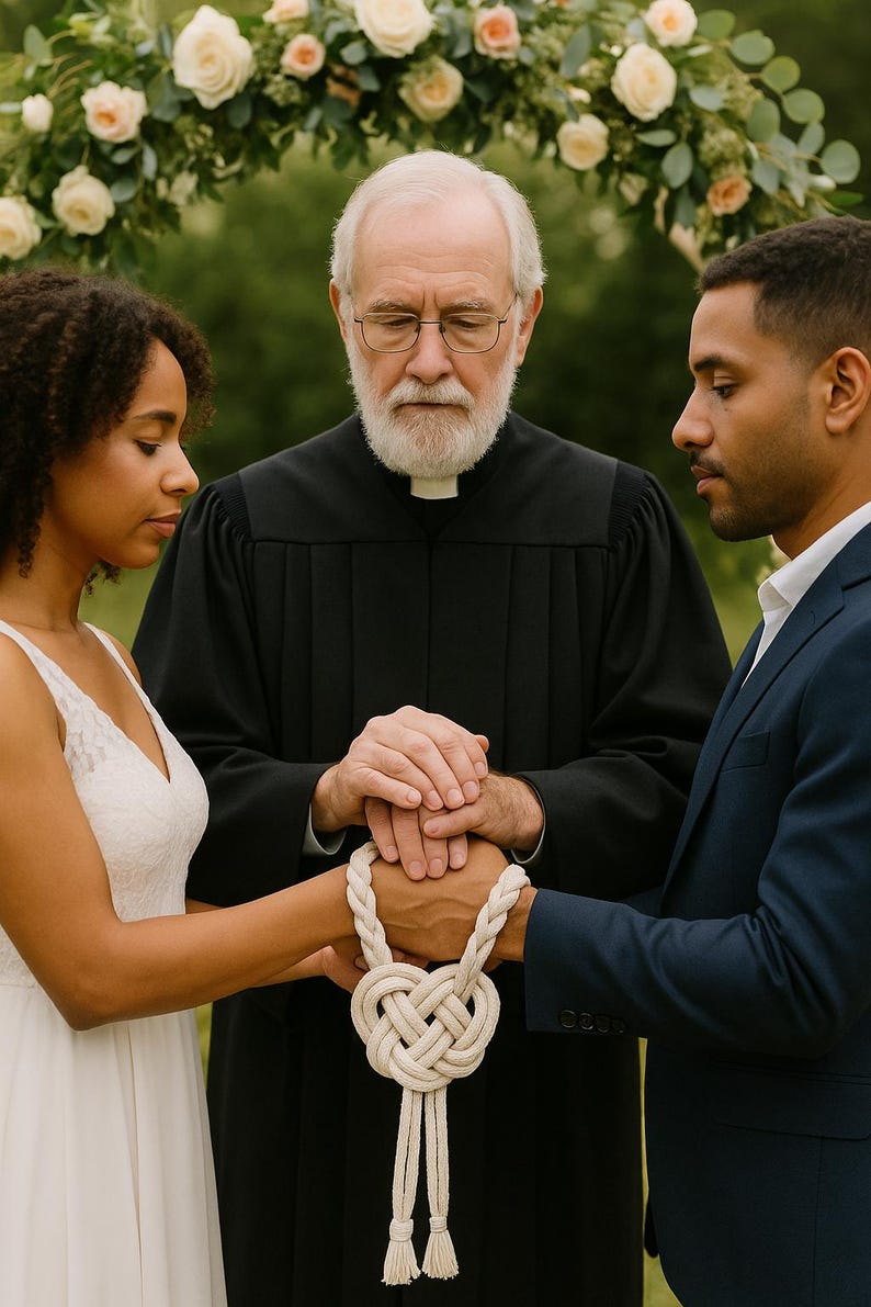 Braided Handfasting Cord With Heart Knot – Boho Wedding Ceremony Rope ...