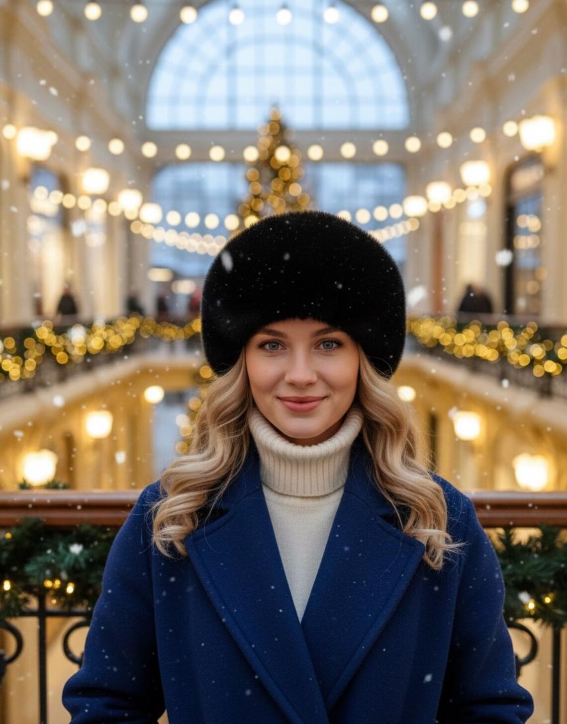 Luxurious Faux Fur Beanie Hat | Cozy Black Winter Cap for Women | Warm ...