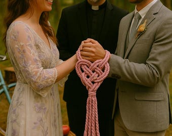 Braided Handfasting Cord With Heart Knot – Boho Wedding Ceremony Rope ...