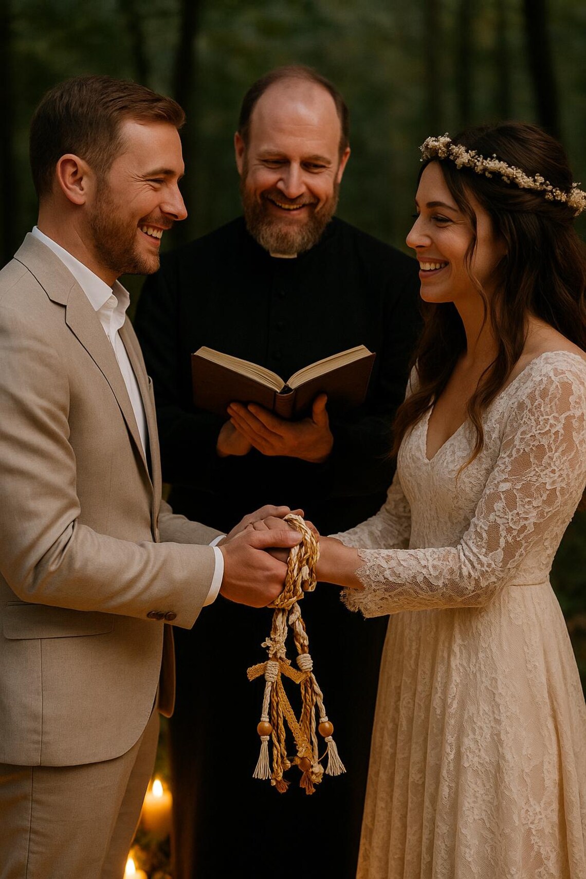 Braided Handfasting Cord With Heart Knot – Boho Wedding Ceremony Rope ...