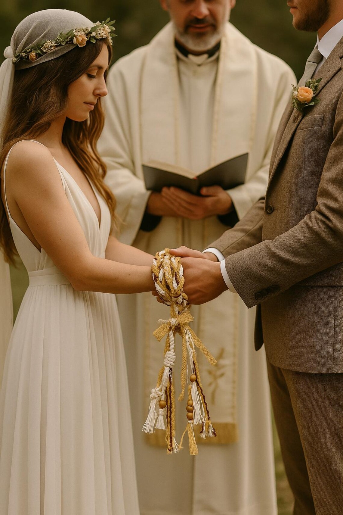 Braided Handfasting Cord With Heart Knot – Boho Wedding Ceremony Rope ...