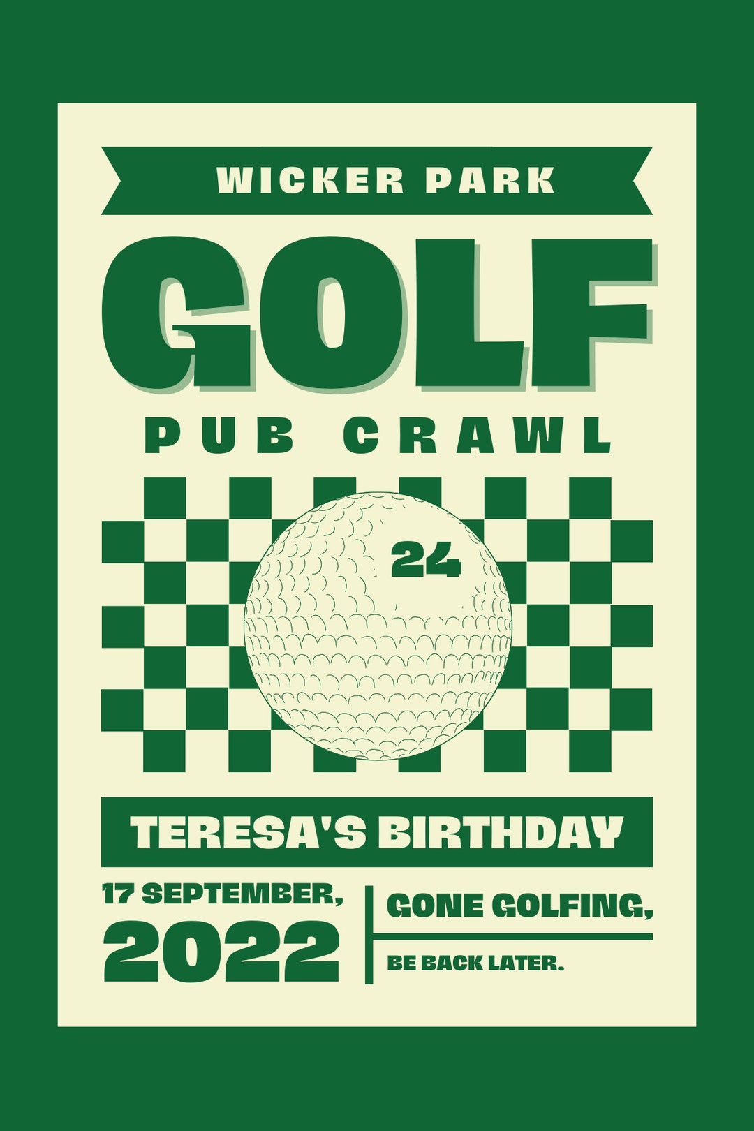 Golf Pub Crawl Editable Canva Template Printable Bar Golf Scorecard ...