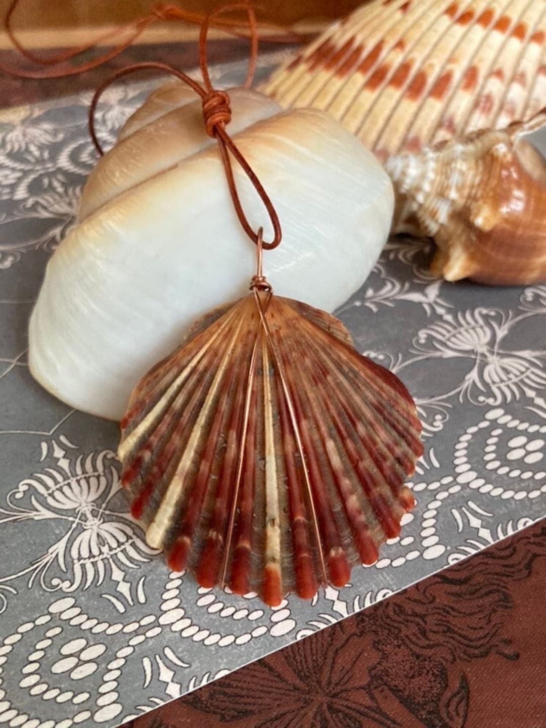 Wire Wrapped Sunburst Bay Scallop Shell NC Outer Banks - Etsy