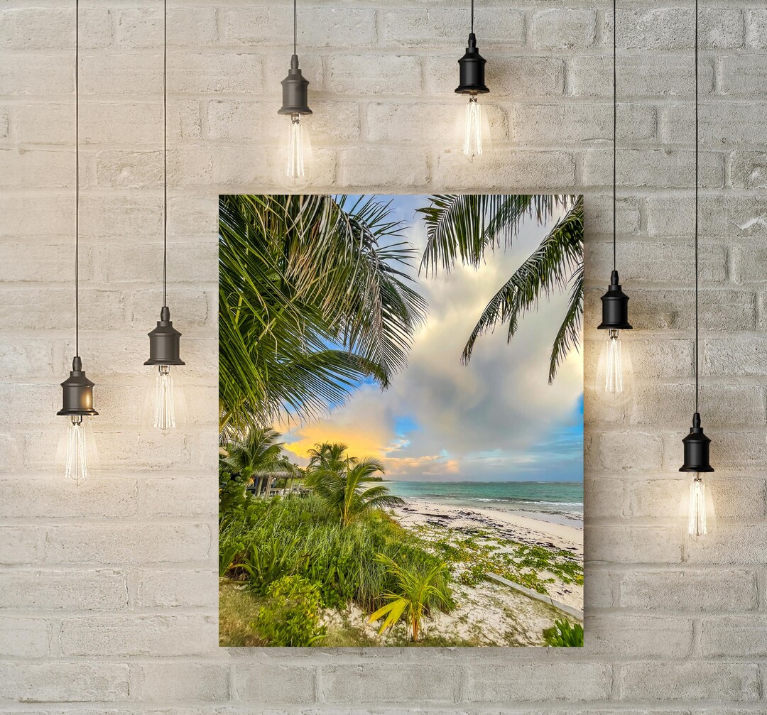 Canvas Print, Bahamas Beach Sunset Wall Art, Matte Canvas Stretched, 1 ...