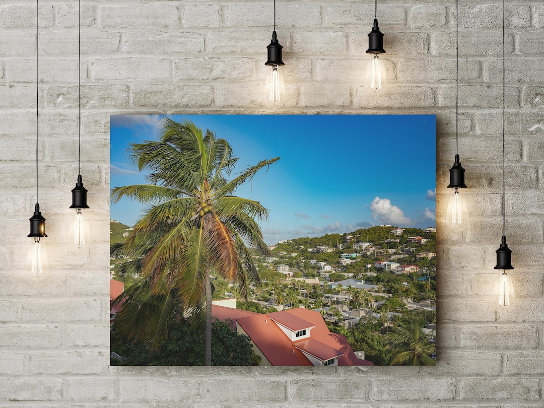 Canvas Wall Art, St Thomas USVI Overlook Print, Tropical Island Decor ...