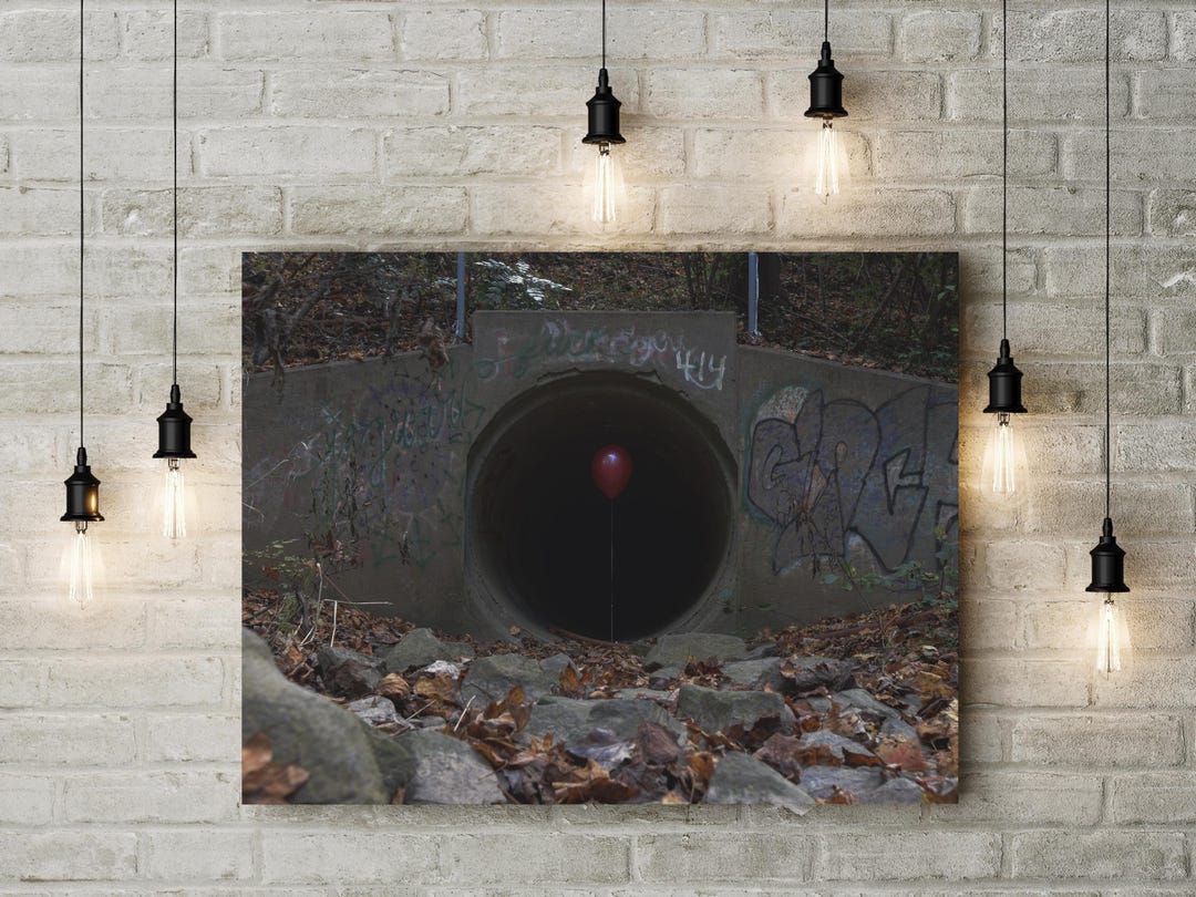 Canvas Print, Evil Lurking in the Sewer, IT, Horror Clown Photography ...