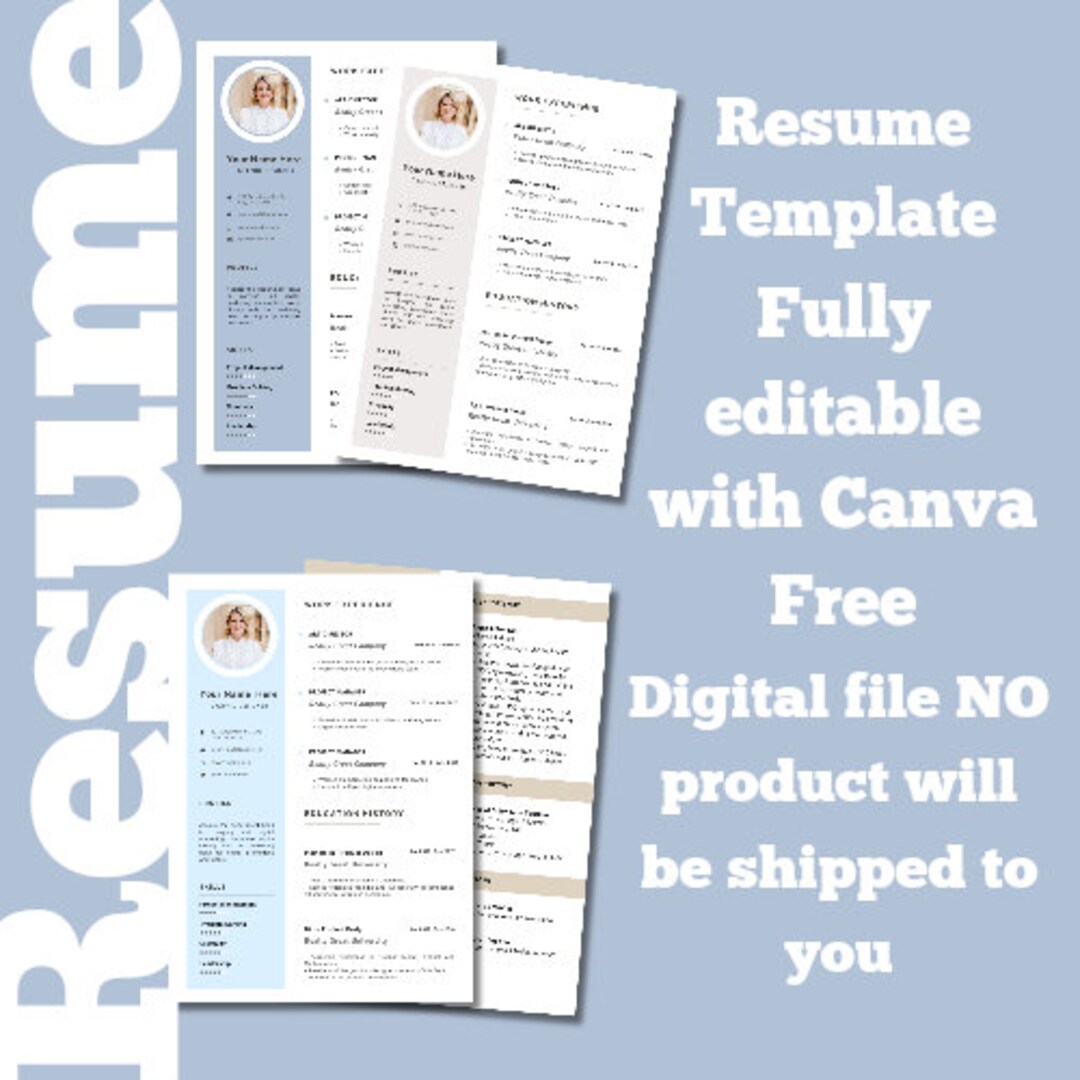 Resume Template, Resume, Canva Template, Canva Resume Template ...